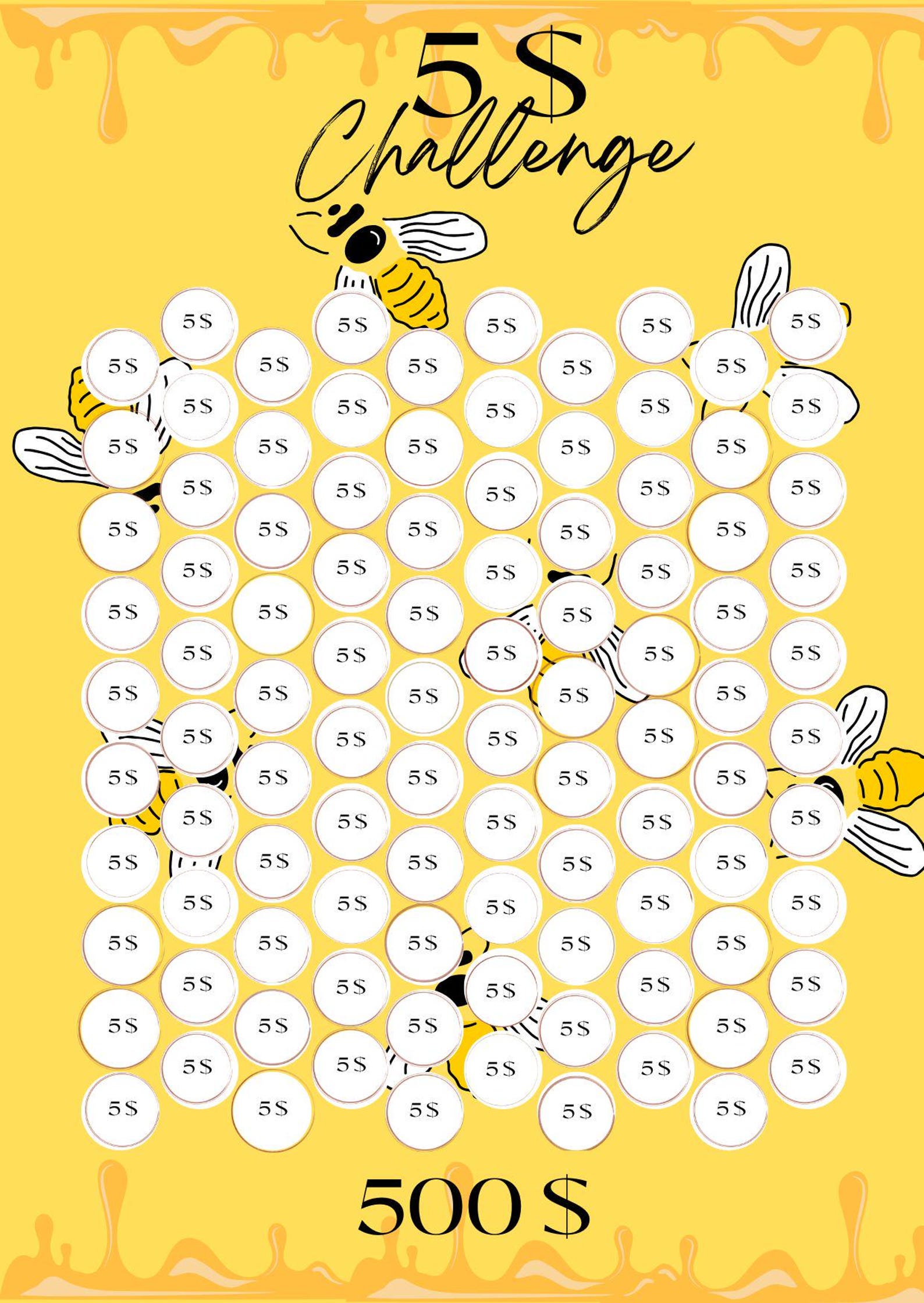 5 Dollar Savings Challenge - Etsy