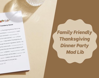 Thanksgiving Mad Lib - Etsy