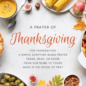Printable Prayer for Thanksgiving - Etsy