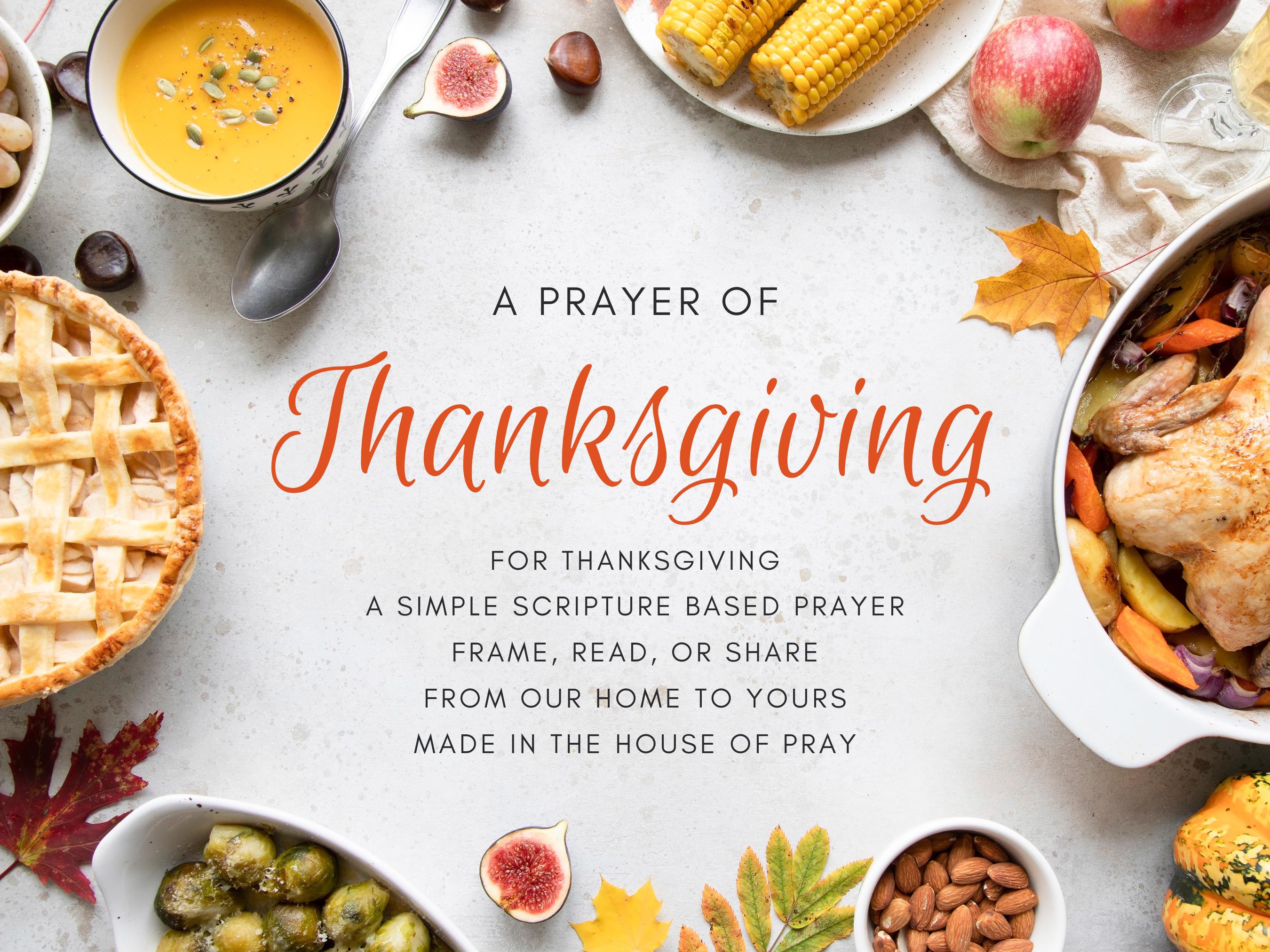 Printable Prayer for Thanksgiving - Etsy
