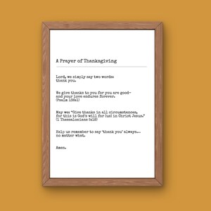 Printable Prayer for Thanksgiving - Etsy