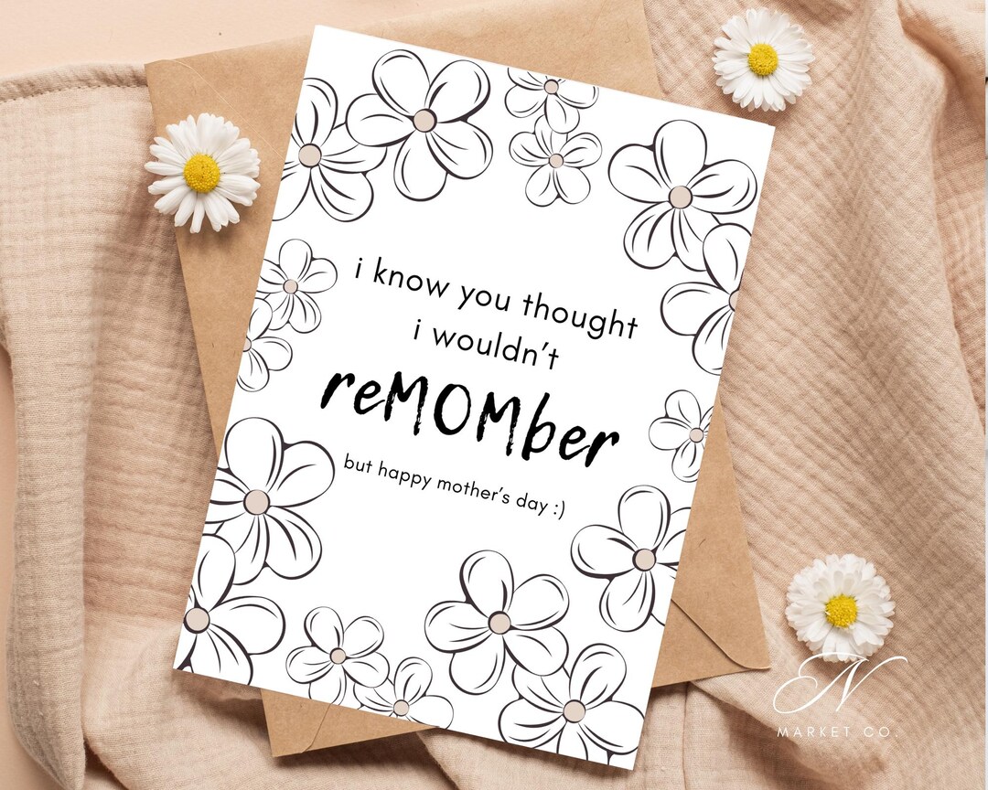 Funny Mother’s Day Card Flowers Printable, Fun Punny Floral Design ...