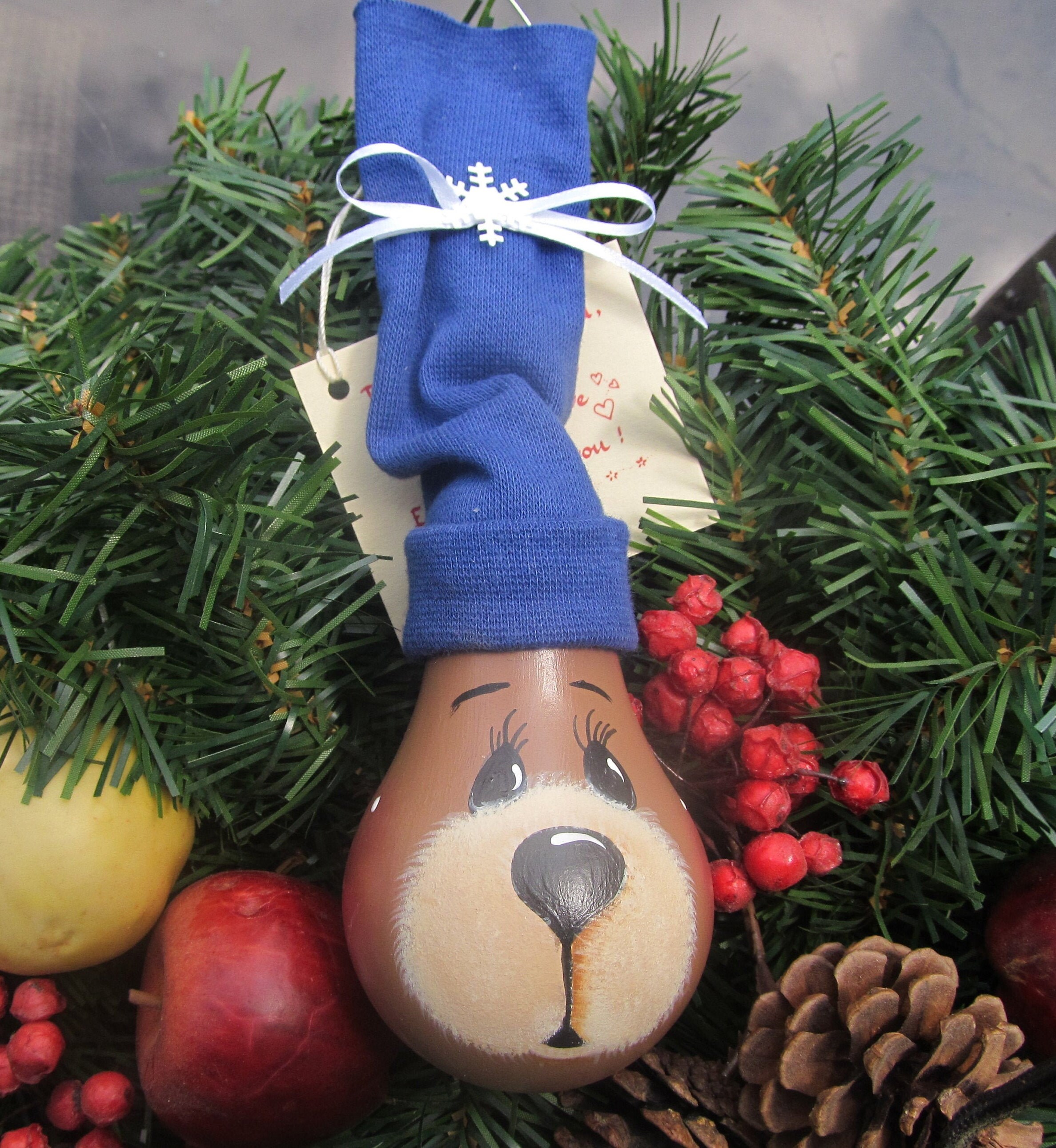 Bear Christmas Ornament / Hand Painted Bear Christmas Ornament ...