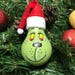 Grinch Hand Painted Light Bulb. Christmas Grinch Ornament. Handmade ...