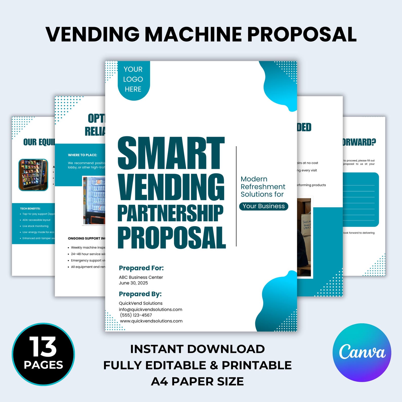 Editable Vending Machine Placement Proposal Template, Vending Machine ...