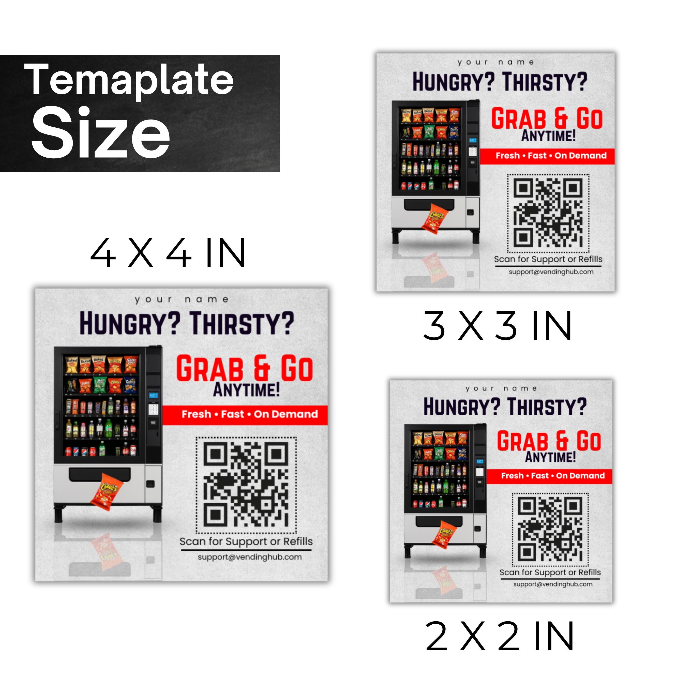 Editable Vending Machine Business Sticker Template, Customize Name ...