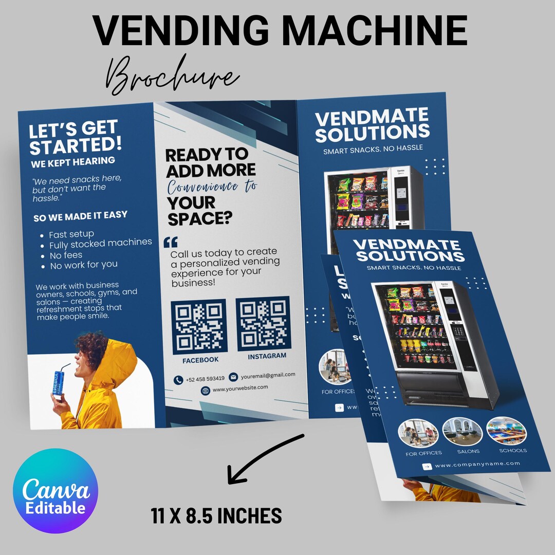 Vending Machine Business Brochure Template, Vending Machine Trifold Brochure,vending Machine ...