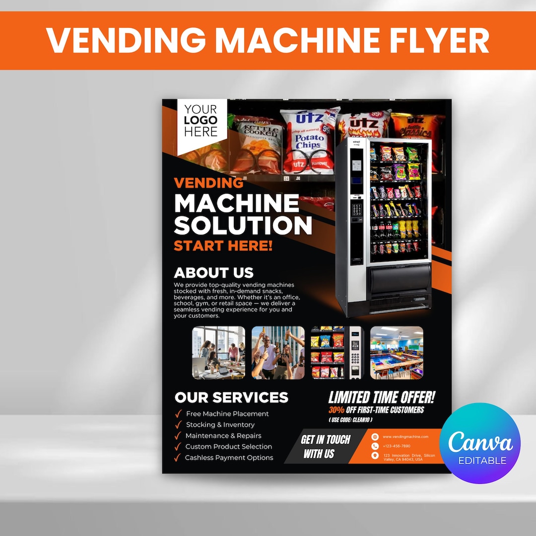 Vending Machine Business Flyer, Printable Vending Services Brochure ...