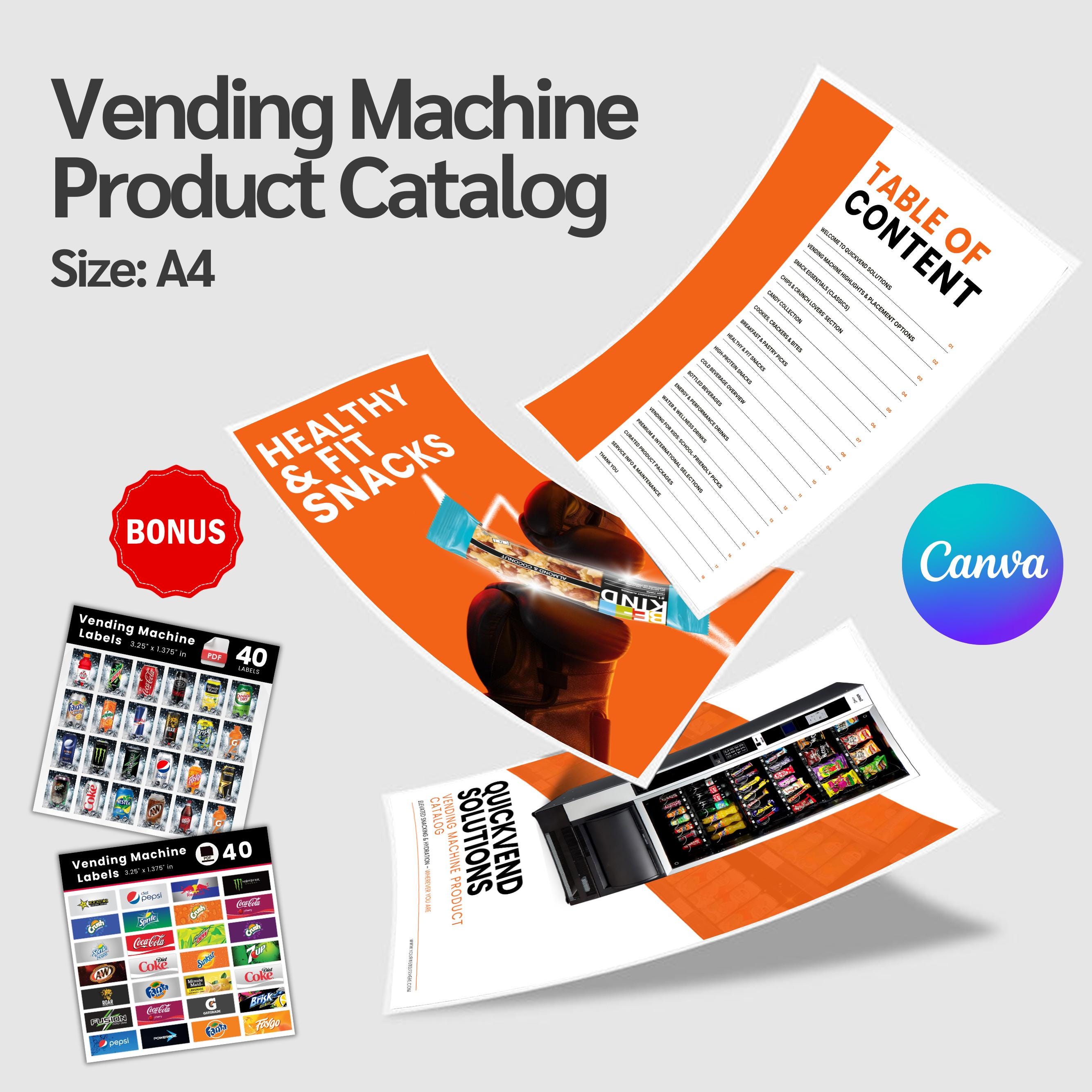 Editable Vending Machine Products Catalog, Vending Drinks Catalog ...