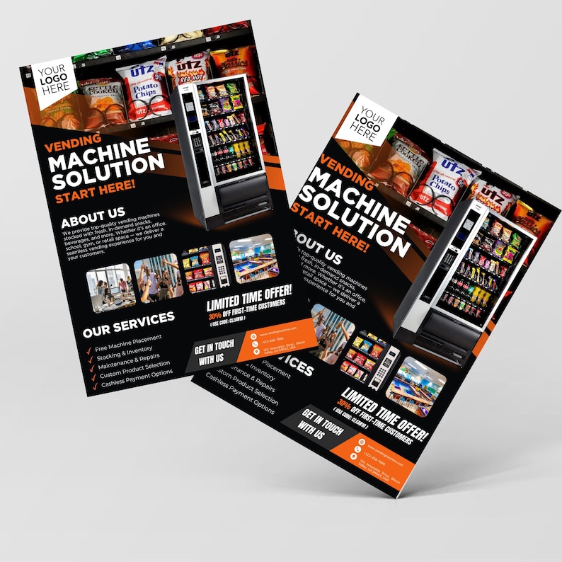Vending Machine Business Flyer, Printable Vending Services Brochure ...