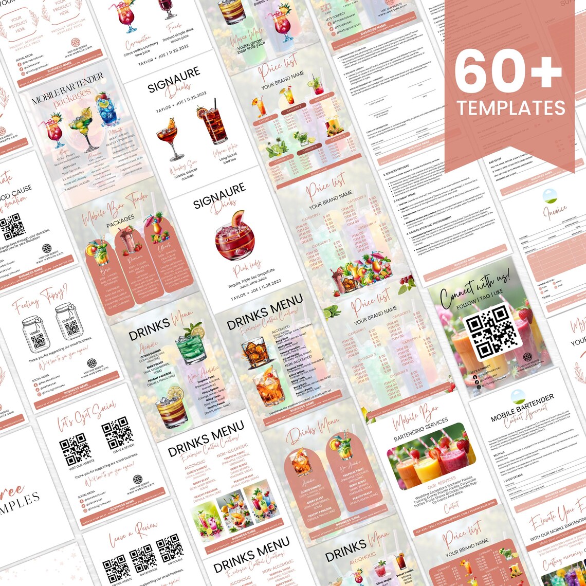 Mobile Bartender Bundle, Mobile Bar Contract, Bartender Contract ...