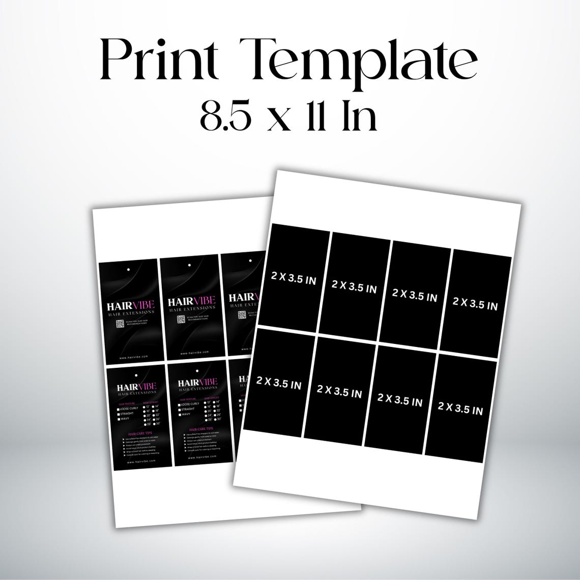 Hair Tag, Editable Hair Hang Tag Template, DIY Wig Label, Hair Business ...