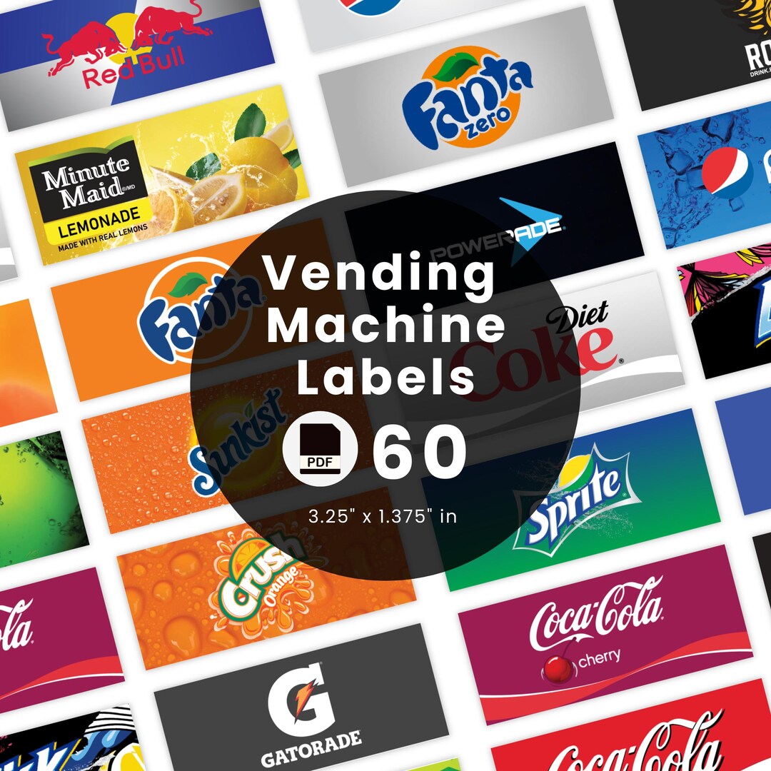 Vending Machine Label, High Quality Labels, Sparkling Water and Soda ...