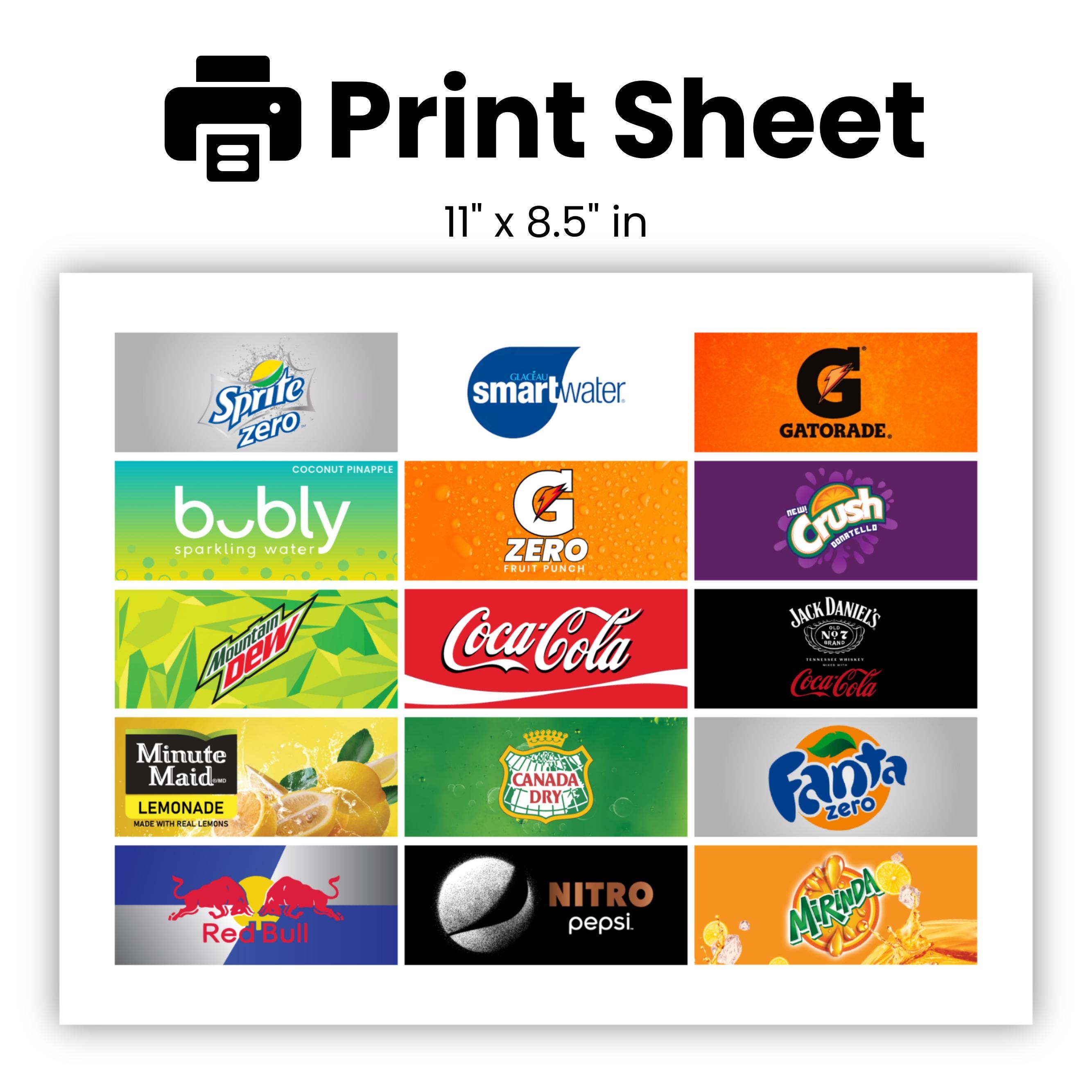 40 Vending Machine Label, High Quality Labels, Soda Pop Labels, Soft ...