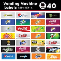 40+ Royal Vendors Vending Machine Labels, 12 Oz Can Chameleon Style ...