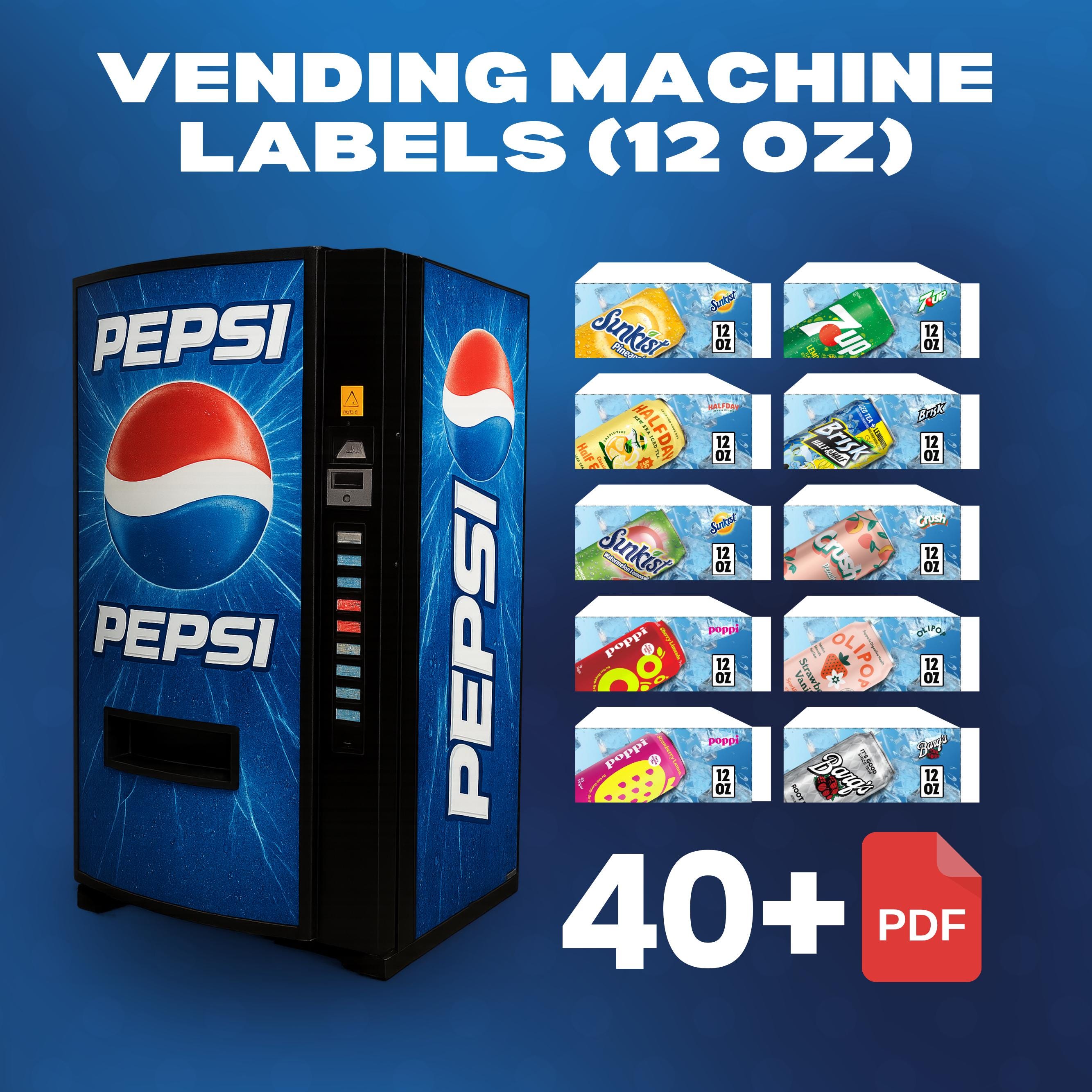 12oz Vending Machine Labels, High Quality Labels, Soda Pop Label, Soft ...