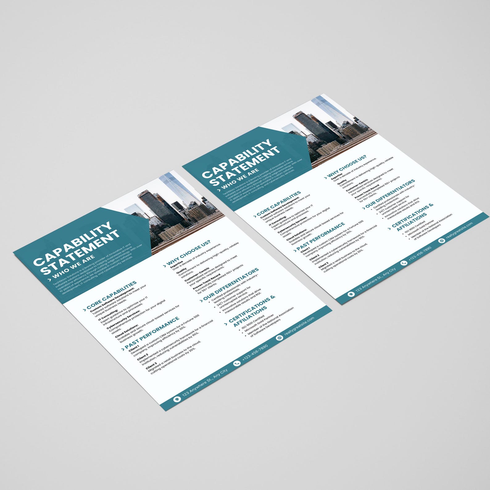 Capability Statement Template Canva, Corporate Flyer, Editable Business ...