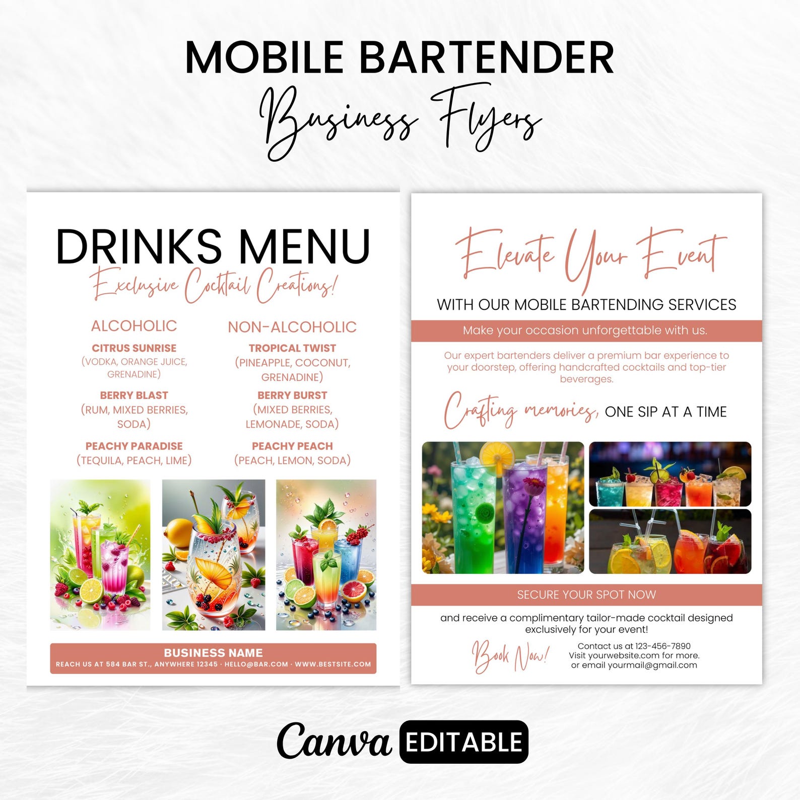 Mobile Bartender Bundle, Mobile Bar Contract, Bartender Contract ...