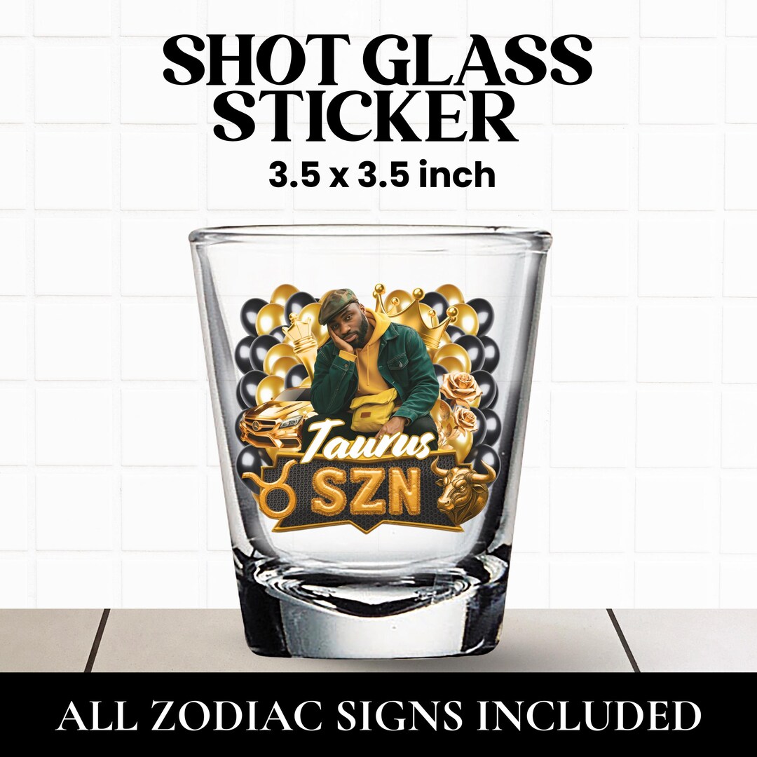 Shot Glass Sticker Template, Black Gold and Money Men Styrofoam Cup ...