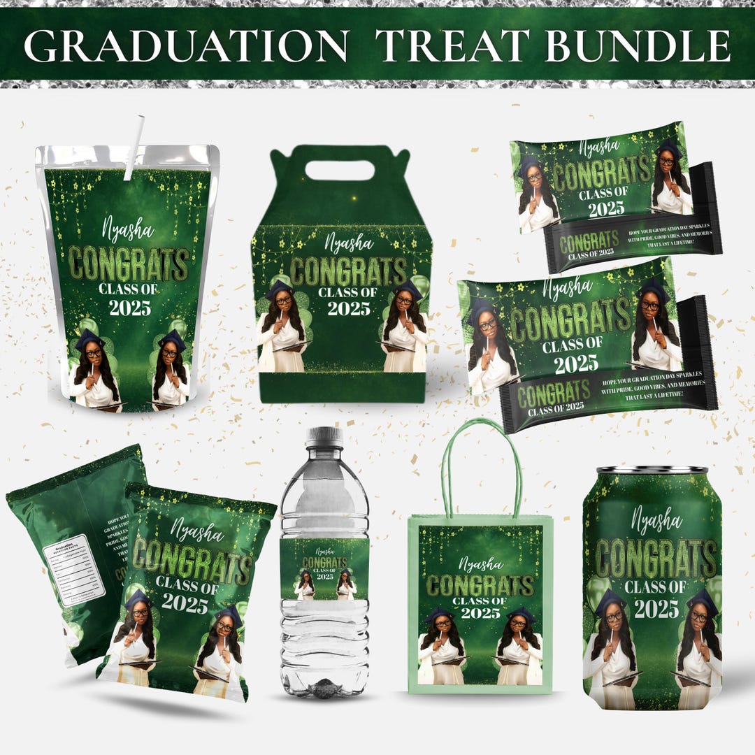 Graduation Party Favor Bundle, Graduation Chip Bag Canva Template ...