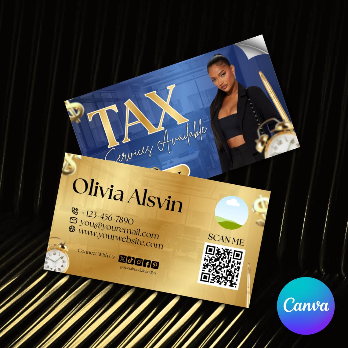 Tax Business Card, DIY Business Card for Tax Business Marketing, Tax ...
