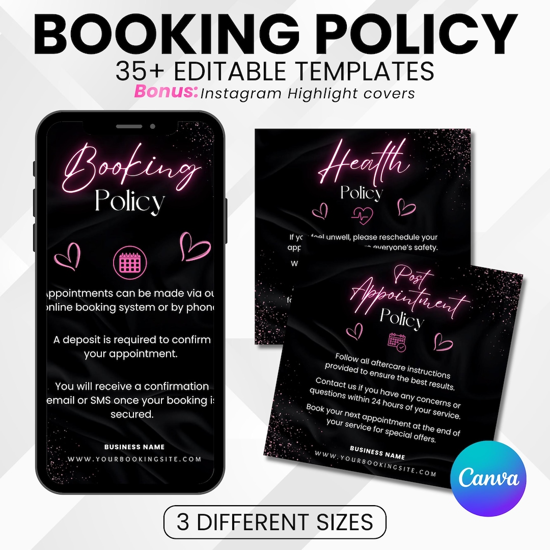 35+ Booking Policy Templates, Editable Booking Policies for Instagram ...