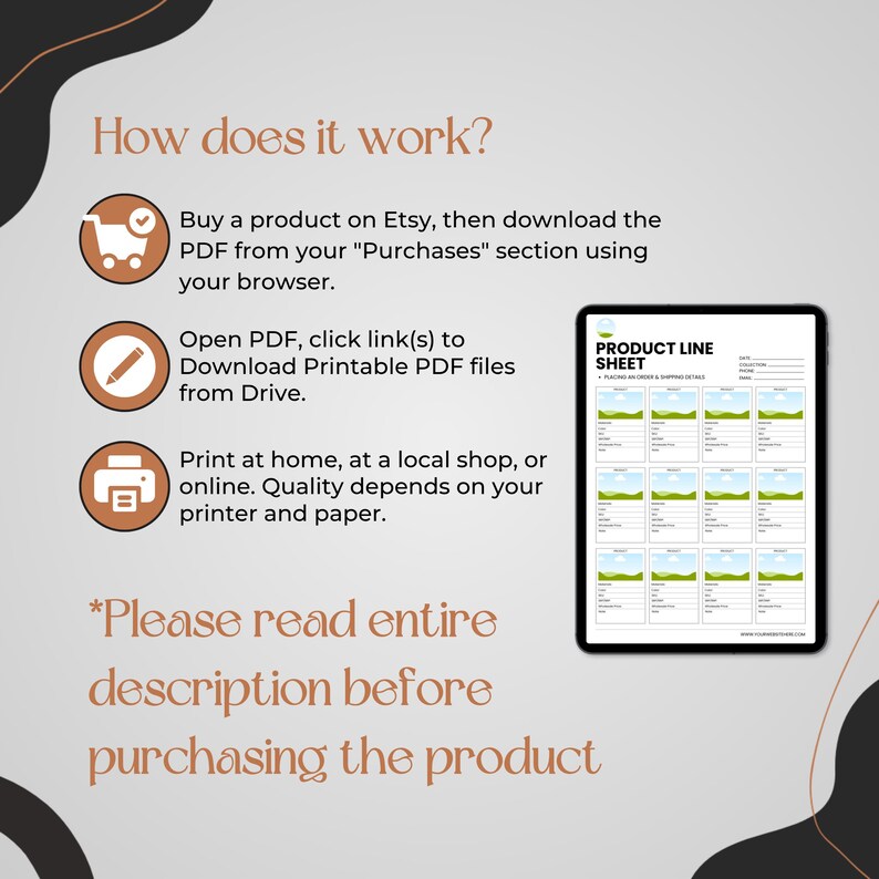 Editable Product Line Sheet Canva Template, Wholesale Line Sheet, Price ...
