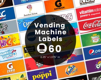 Vending Machine Label, High Quality Labels, Sparkling Water and Soda ...