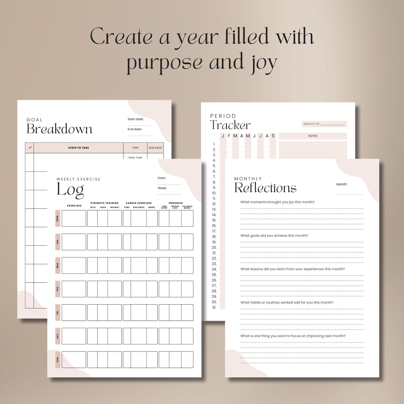 Printable 2025 Digital Planner, Daily, Weekly, Monthly Planner Template ...