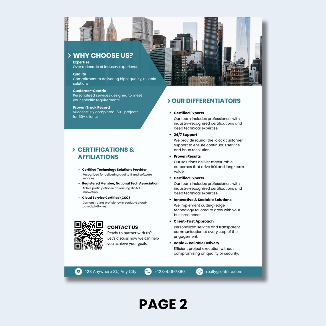 Business Capability Statement, Corporate Flyer, Editable Capability ...