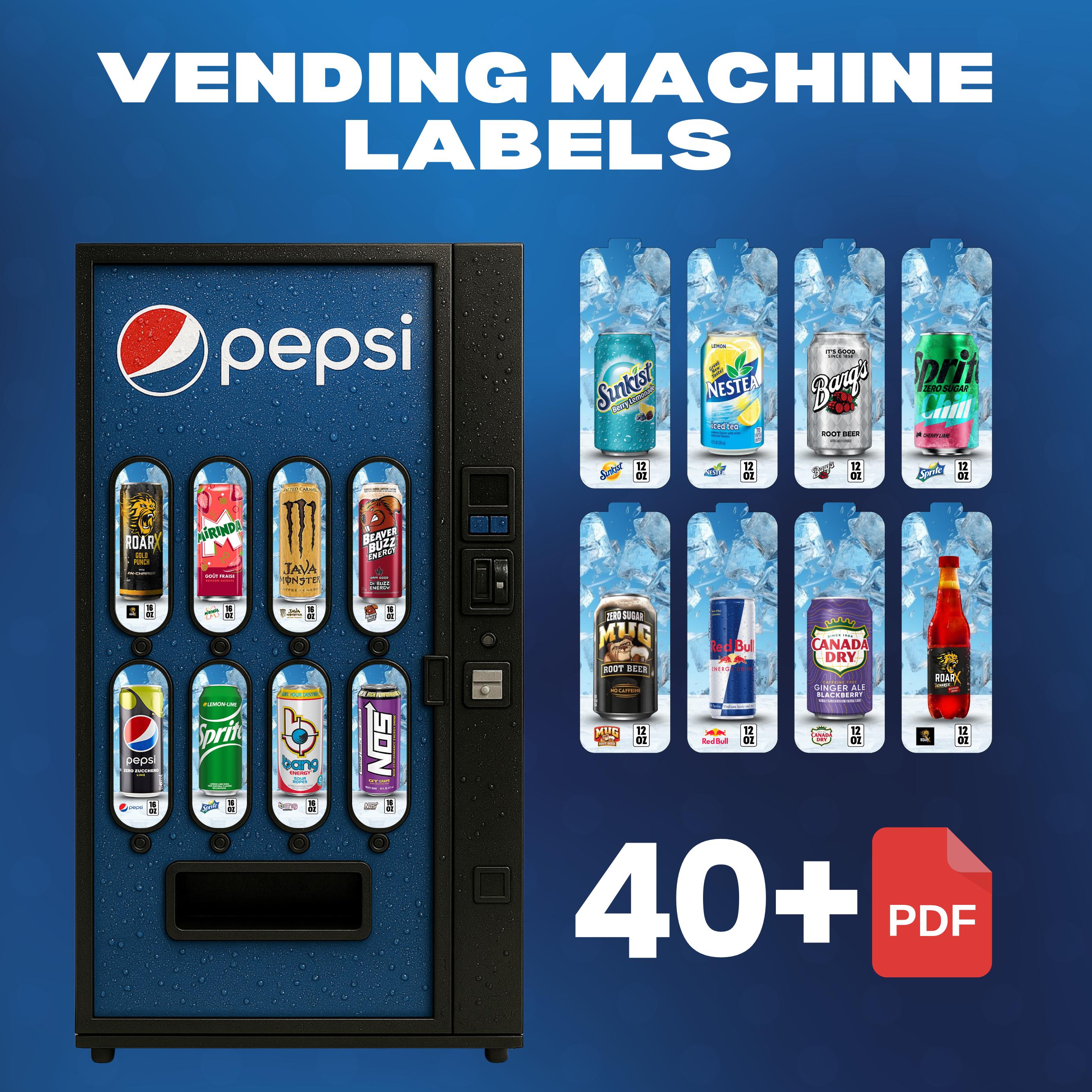 40+ Royal Vendors Vending Machine Labels, 12 Oz Can Chameleon Style ...