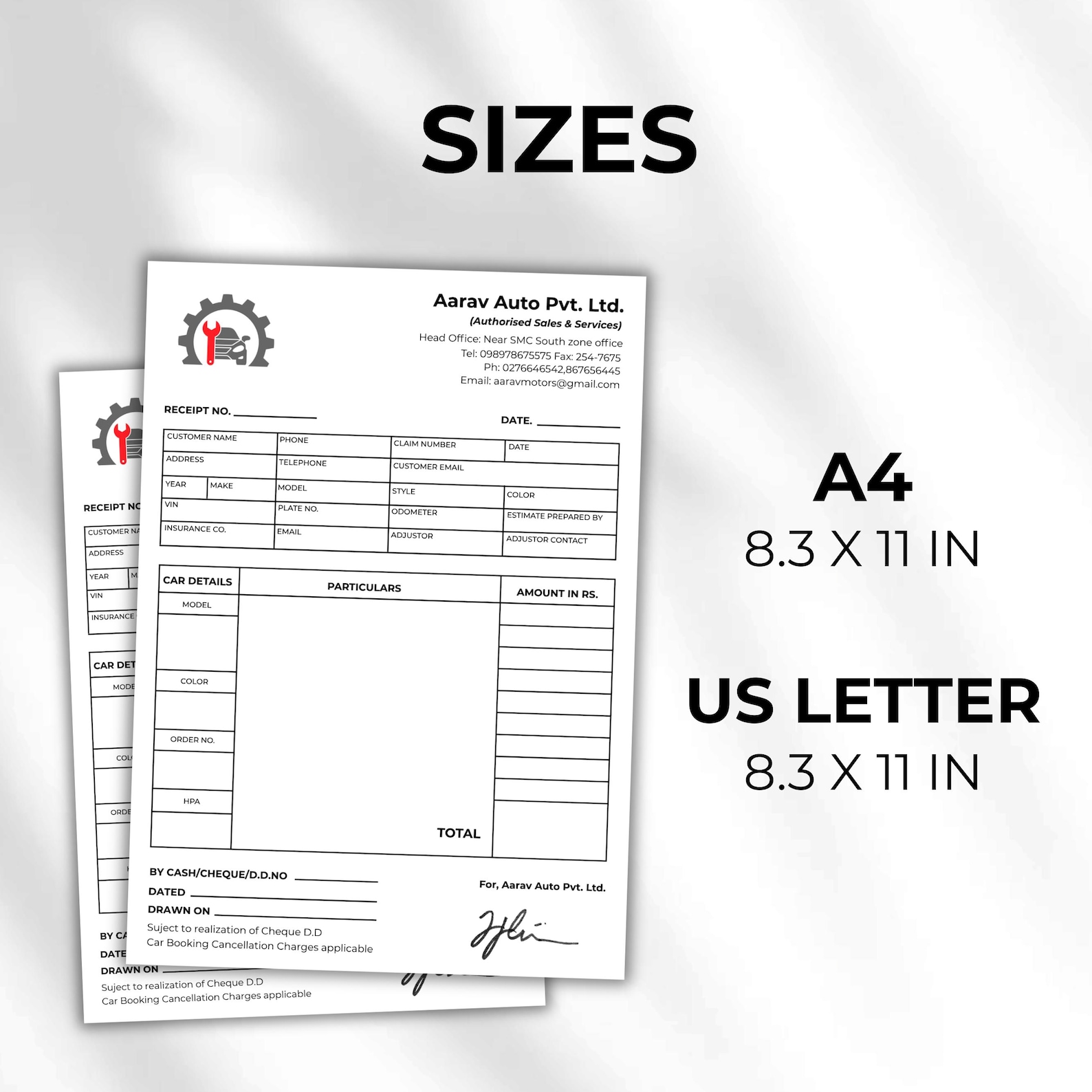 Editable Auto Repair Estimate Template, Auto Repair Invoice, Automotive ...