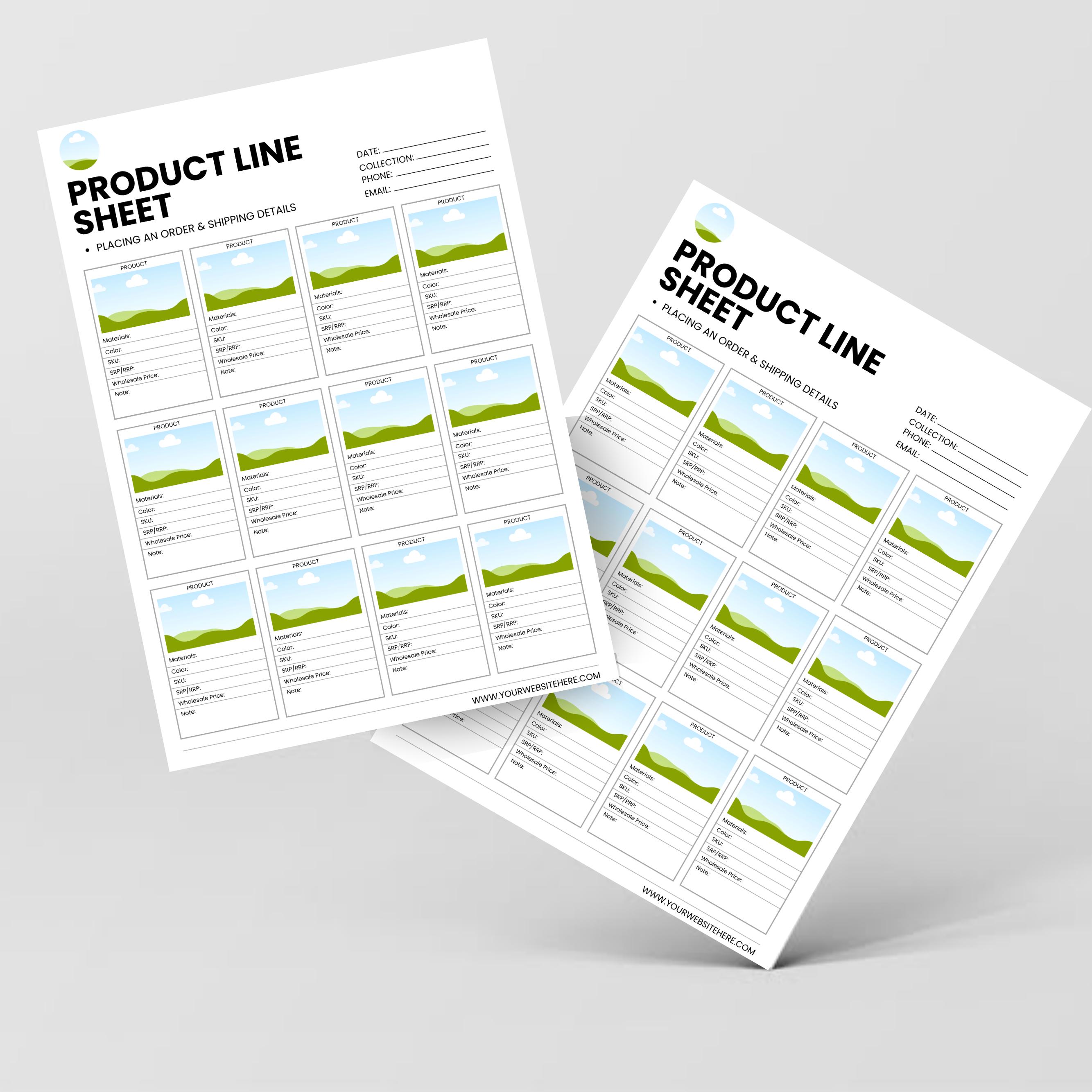 Editable Product Line Sheet Canva Template, Wholesale Line Sheet, Price ...