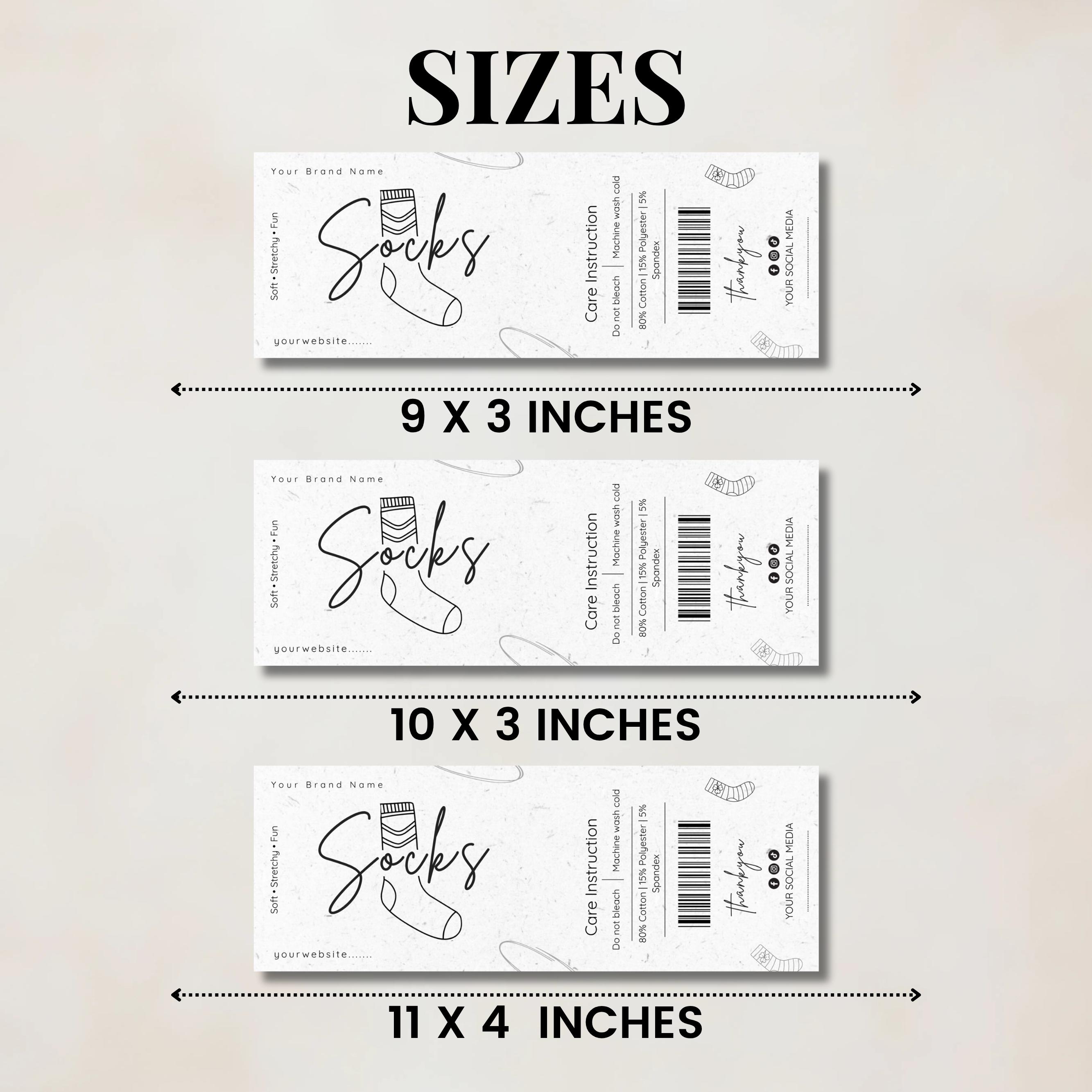 Editable Socks Label Template, Socks Packaging Template, Socks Wrap ...