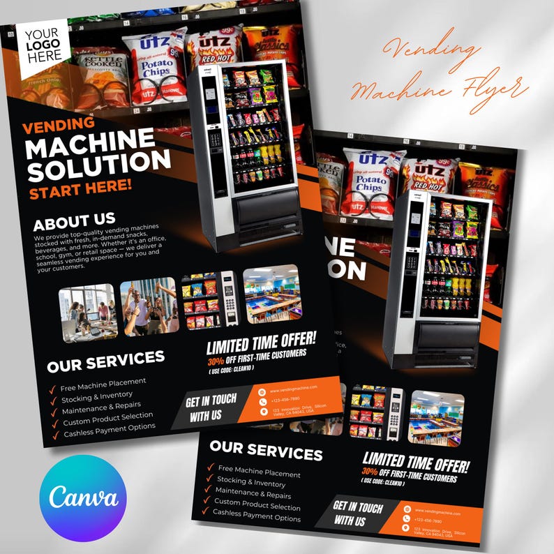 Vending Machine Business Flyer, Printable Vending Services Brochure ...