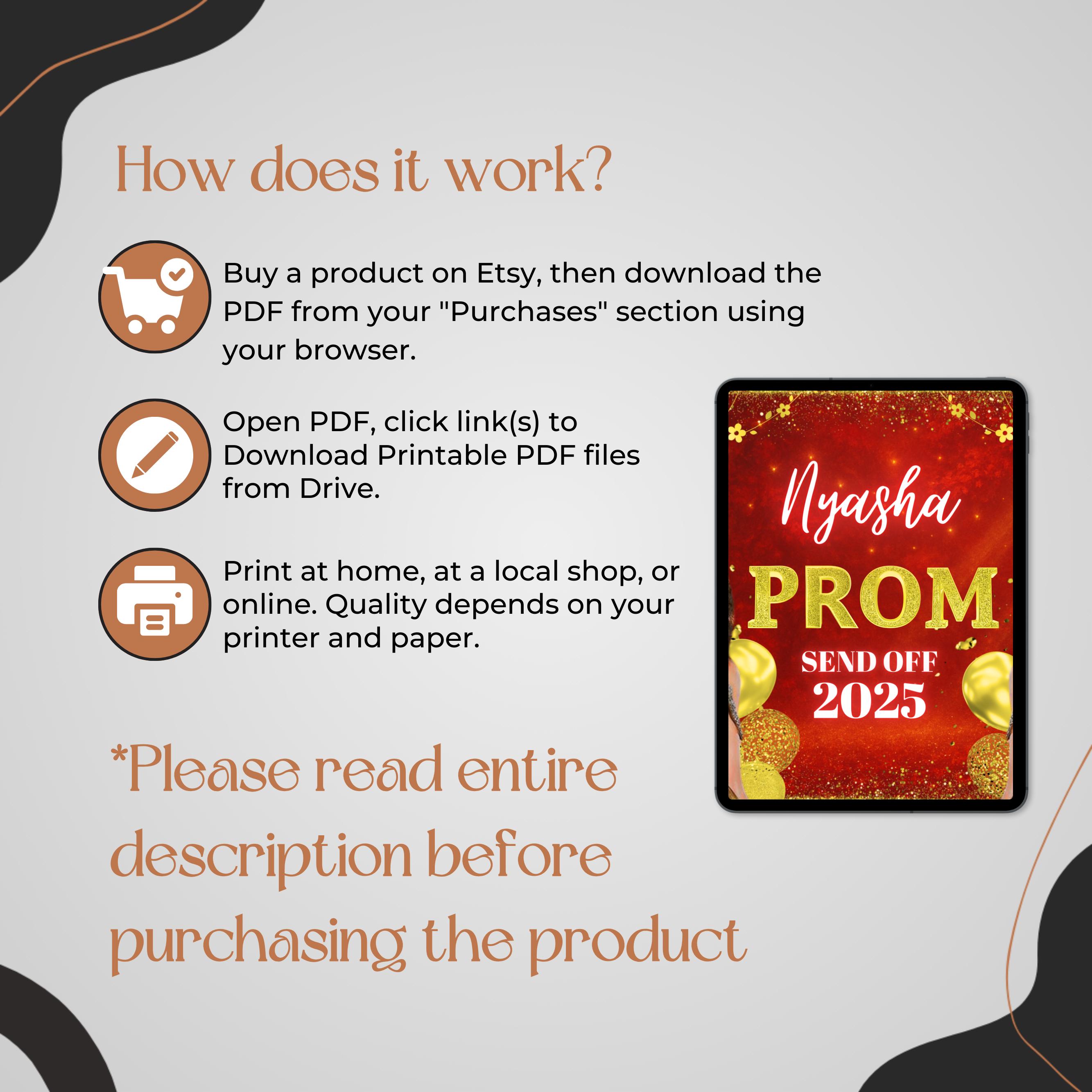 Prom Send off Backdrop,prom Send off Banner, Class of 2025 Prom Grad ...