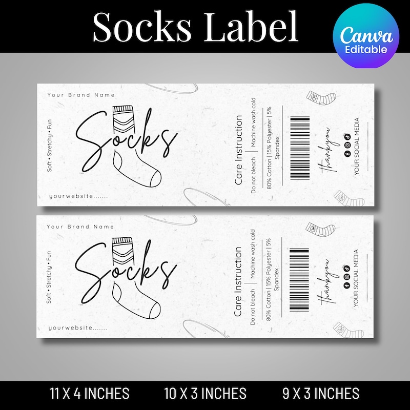 Sock Packaging Card - Etsy