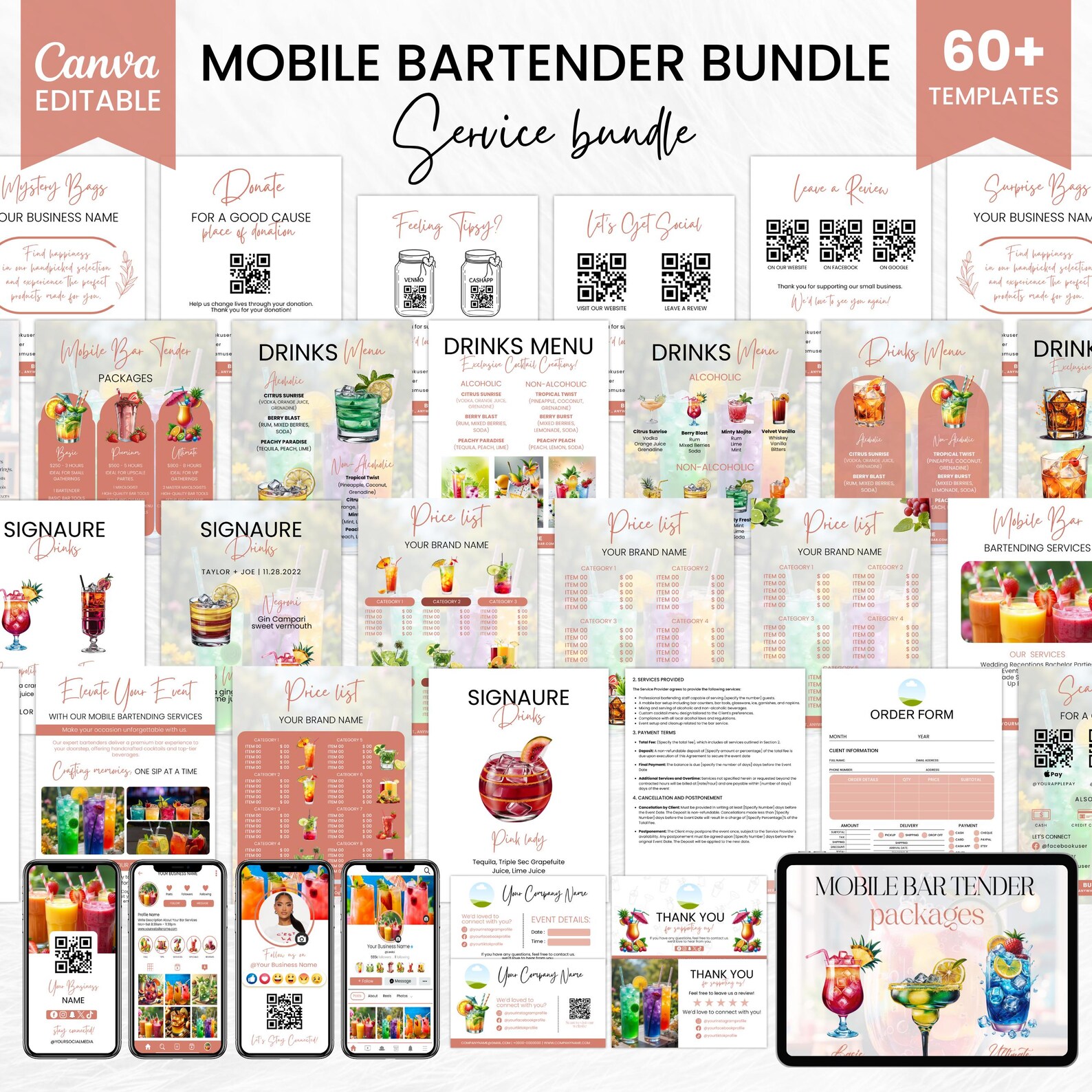 Mobile Bartender Bundle, Mobile Bar Contract, Bartender Contract ...
