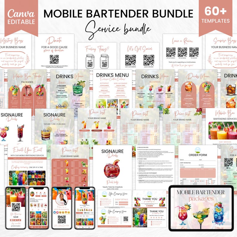 Mobile Bartender Bundle, Mobile Bar Contract, Bartender Contract ...