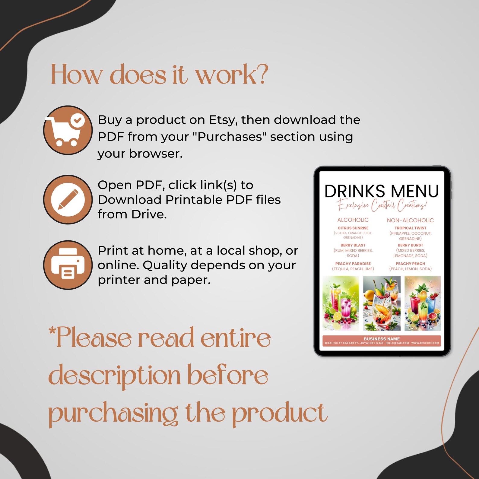 Mobile Bartender Bundle, Mobile Bar Contract, Bartender Contract ...