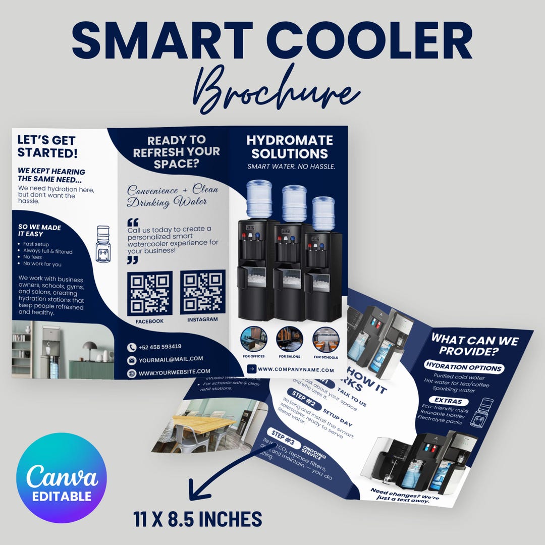 Smart Cooler Brochure for Vending Business, Editable Vending Machine ...