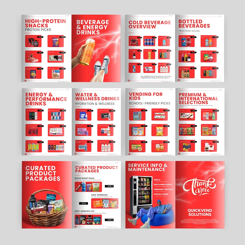 Editable Vending Machine Products Catalog, Vending Drinks Catalog ...