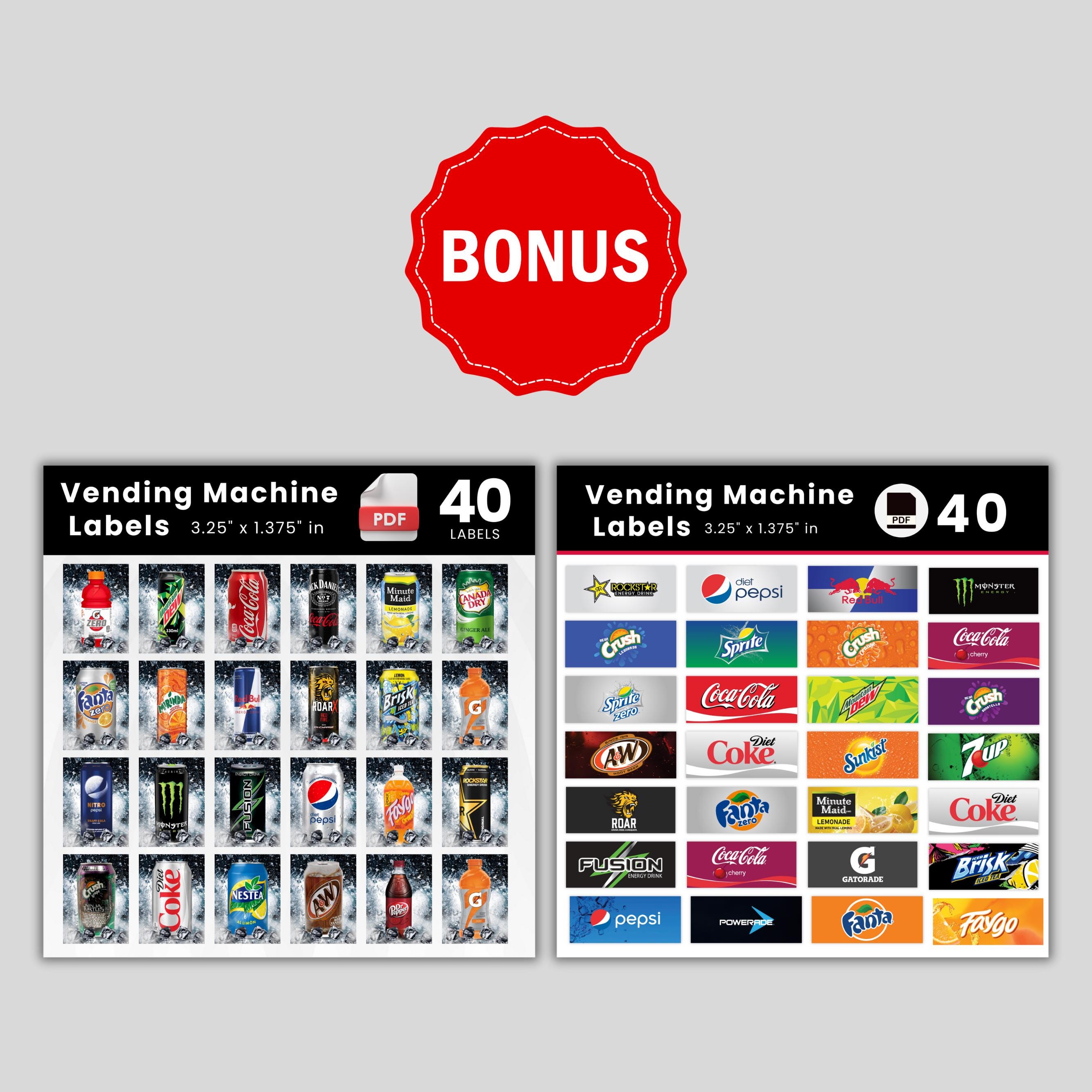 Editable Vending Machine Products Catalog, Vending Drinks Catalog ...