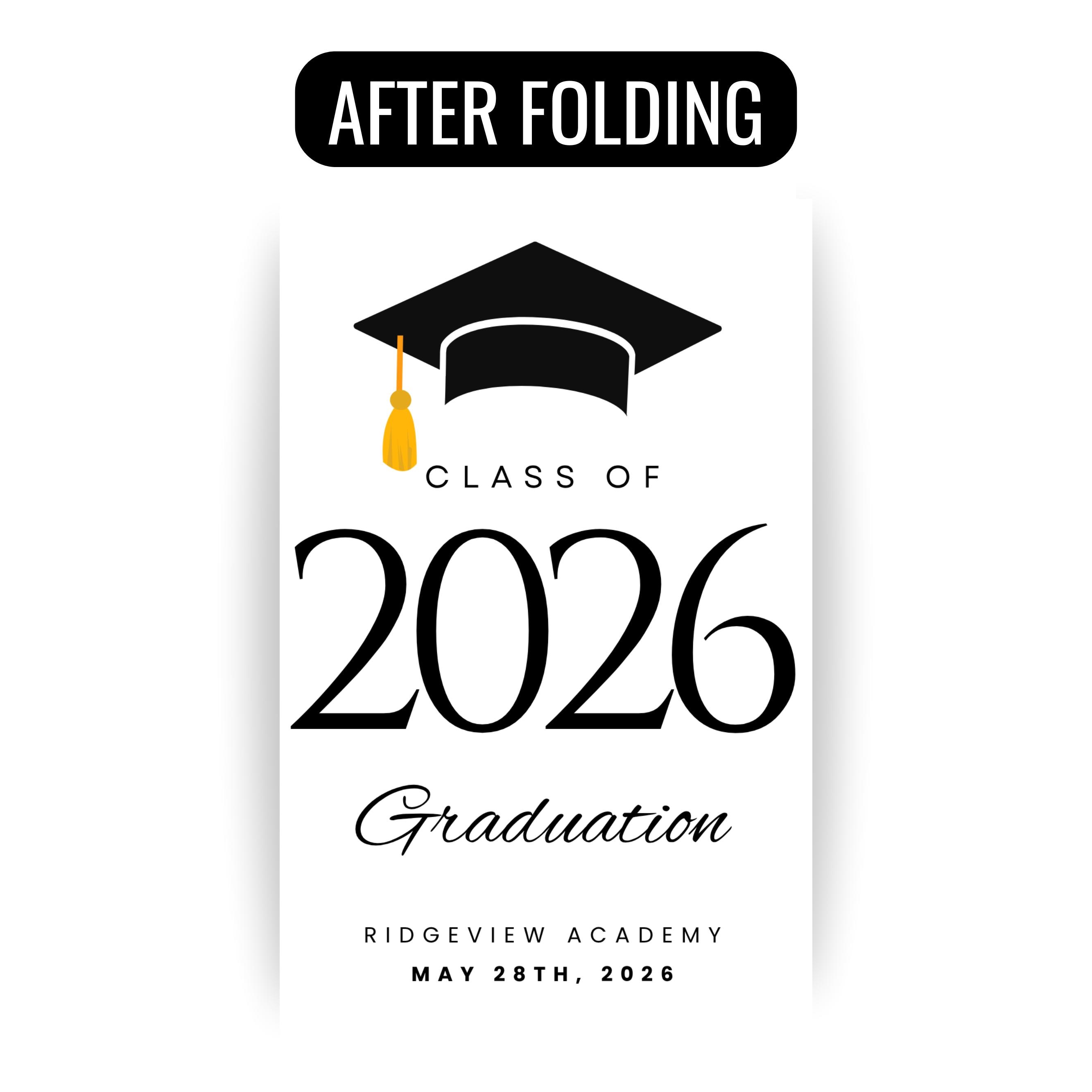 2026 Graduation Program Template, Editable 2026 Ceremony Card, Class of ...