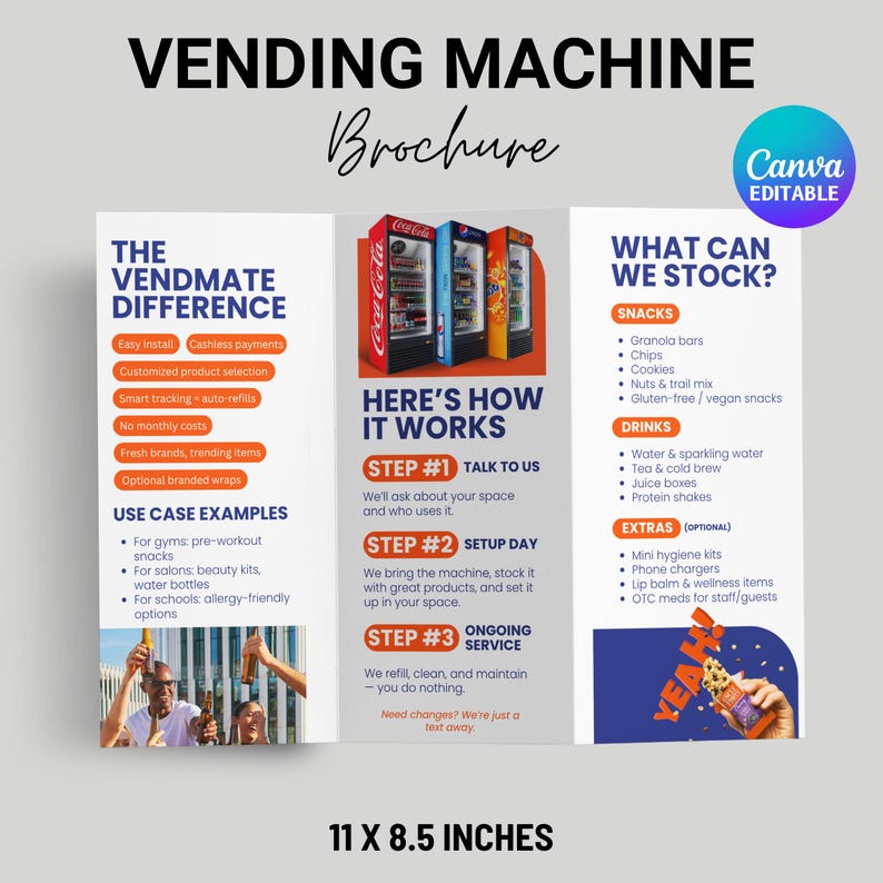 Vending Machine Business Brochure Template, Vending Machine Trifold ...