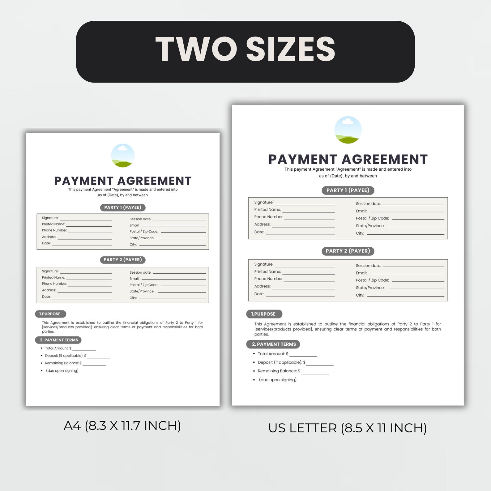 Payment Agreement Contract Template, Agreement Template, Payment ...