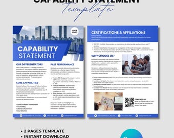Capability Statement Template Canva, Corporate Flyer, Editable Business ...