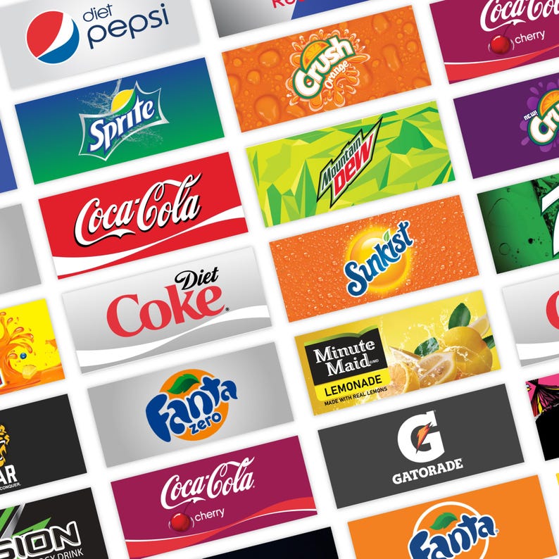 40 Vending Machine Label, High Quality Labels, Soda Pop Labels, Soft ...