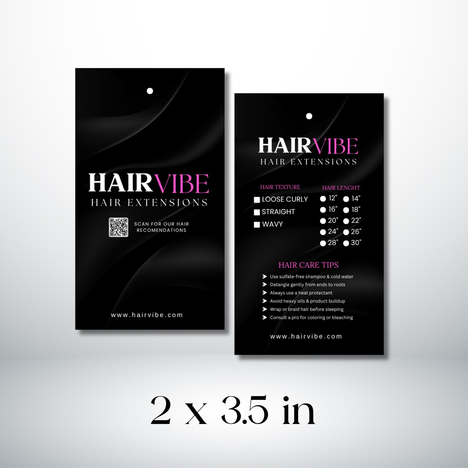Hair Tag, Editable Hair Hang Tag Template, DIY Wig Label, Hair Business ...
