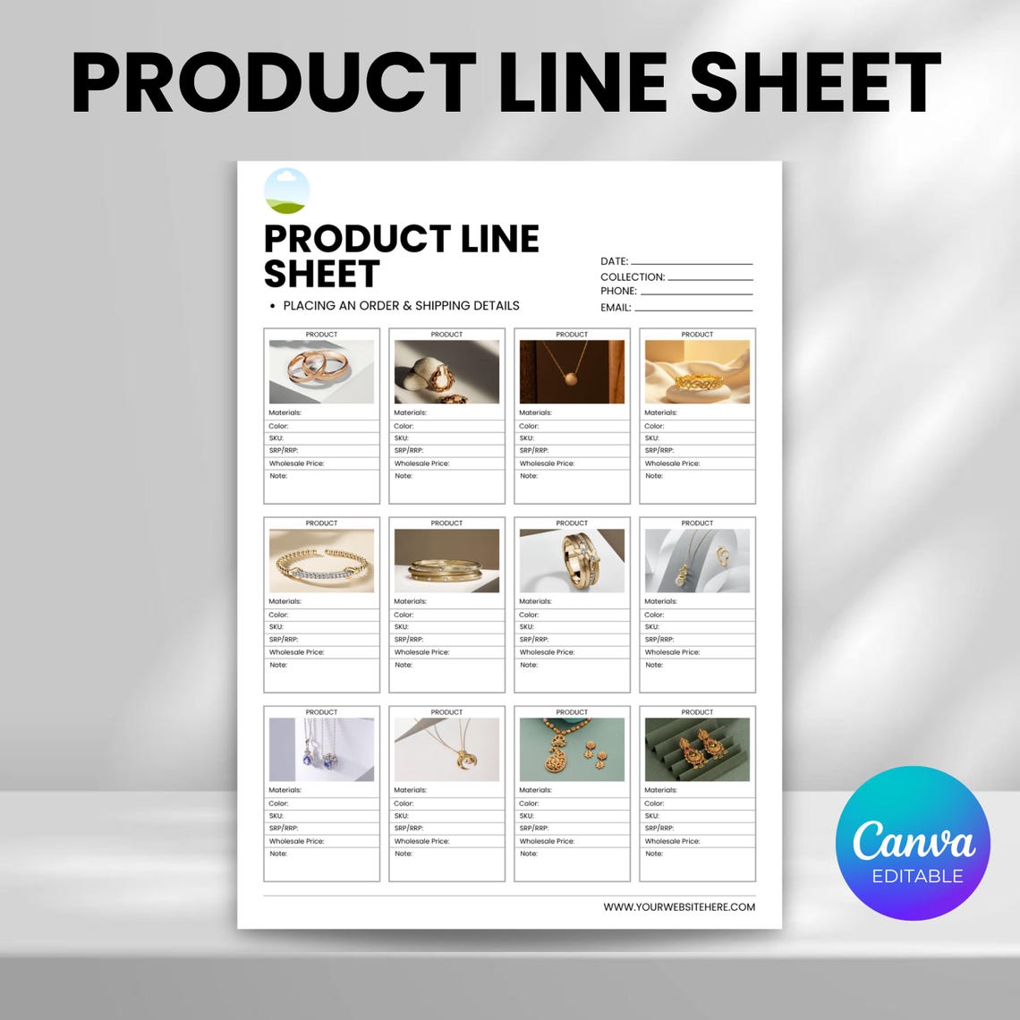 Editable Product Line Sheet Canva Template, Wholesale Line Sheet, Price ...